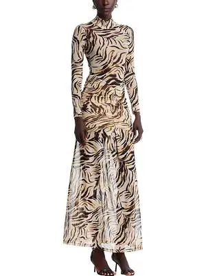NIGHTCAP Nightcap Drop Waist Zebra Print Maxi Dress