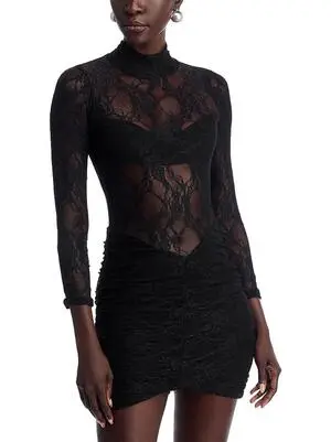 NIGHTCAP Drop Waist Lace Mini Dress - Black