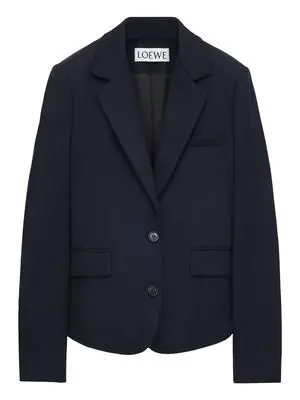 Loewe Buckle-back Wool Blazer - Navy