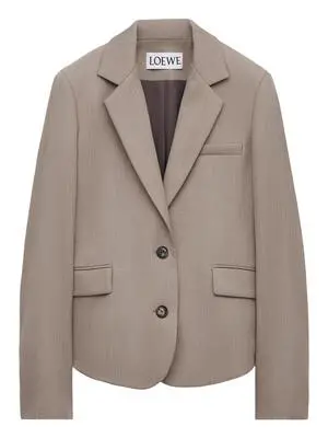 Loewe Wool Blazer With Buckle-back Detail - Nude