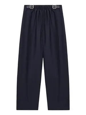Loewe Buckled Wide-leg Trousers - Navy