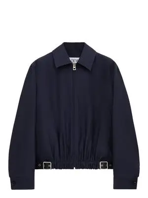 Loewe Wool-silk Buckled Shirt Jacket - Navy