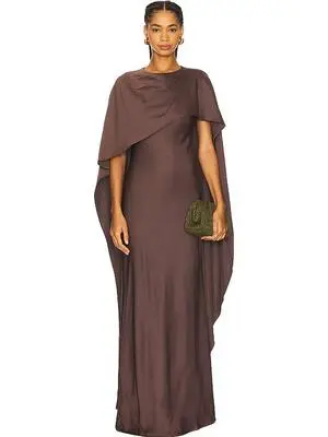 Simkhai Izel Cape Gown - Chocolate