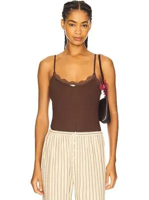 For Love & Lemons Elliana Bodysuit - Chocolate