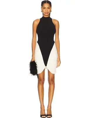 ET OCHS Atticus Knit Combo Midi Dress - Black & Ivory