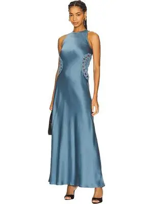 4TH & RECKLESS Aver Satin Maxi Dress - Blue