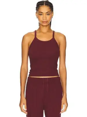 Eterne Cotton Rib Tank Top - Oxblood