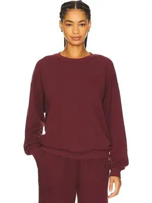 Eterne Oversized Lightweight French Terry Crewneck Sweatshirt - Oxblood