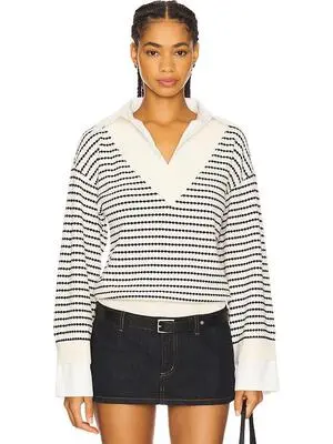 For Love & Lemons Regatta Stripe Knit Sweater - Cream