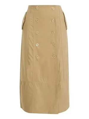 Farm Rio Cotton And Lyocell-blend Midi Skirt - Sand