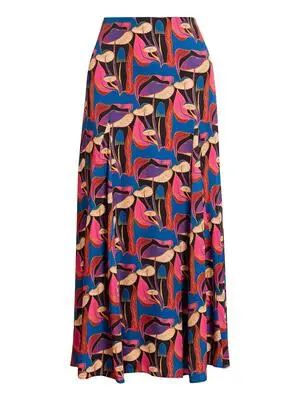 FARM RIO Printed Woven Midi Skirt
