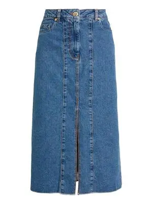 Farm Rio Denim Midi Skirt - Mid Denim