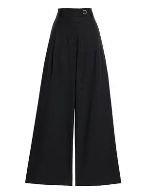 Farm Rio Cotton And Lyocell-blend Wide-leg Pants - Black