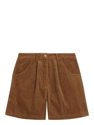 Farm Rio Cotton-corduroy Shorts - Light Brown