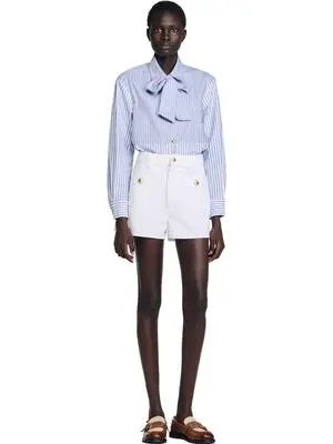 Sandro Striped Shirt With Removable Tie - Blu / White