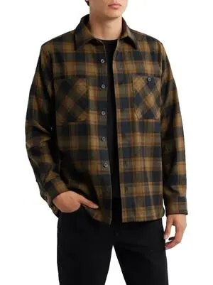 Pendleton Umatilla Wool Button-up Work Shirt - Olive/black Check
