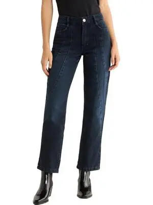 DAMSON MADDER Juli Wavy Seam Wide Leg Jeans - Blue
