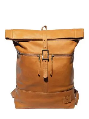 Will Leather Goods Leather Roll Top Backpack - Tan