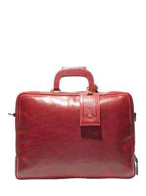 Will Leather Goods The Continental Leather Briefcase - Red