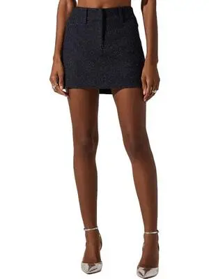 Astr The Label Milani Tweed Miniskirt - Denim Blue