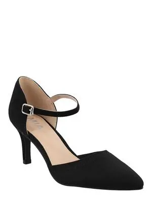 Mia Ankle Strap Pointed Toe Pumps - Black