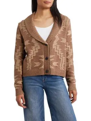 Pendleton Textured Cotton Cardigan - Nutmeg