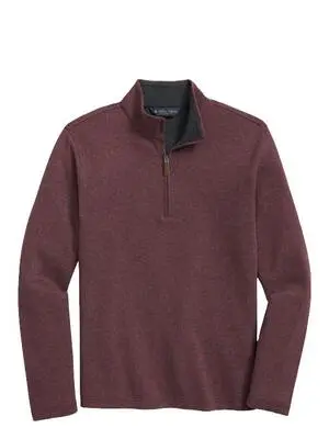 Brooks Brothers Herringbone Double Face Half Zip Pullover - Burgundy