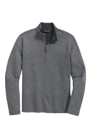 Brooks Brothers Herringbone Double Face Half Zip Pullover - Gray