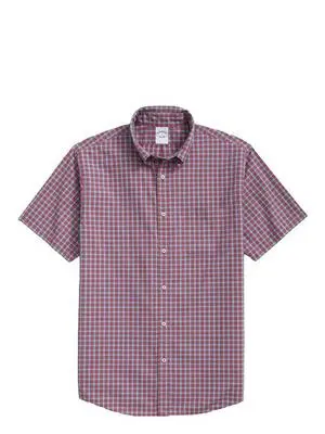 Brooks Brothers Friday Regular Fit Plaid Cotton Poplin Button-down Shirt - Pointsettiablchk