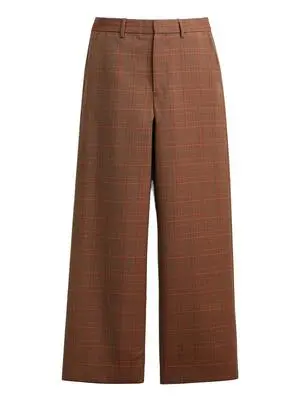 Coach Tailored Plaid Trousers - Orange/pink Plaid