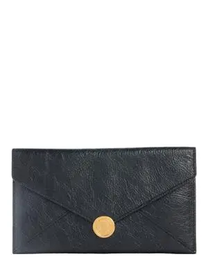 Dries Van Noten Leather Envelope Clutch - Black 900