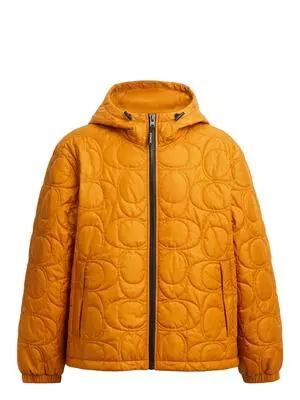 COACH Quilted Signature Puffer Jacket Yellow