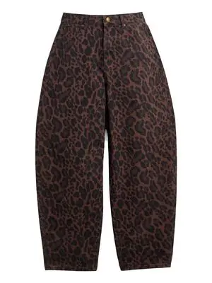 Coach Leopard Print Barrel Jeans - Dark Leopard