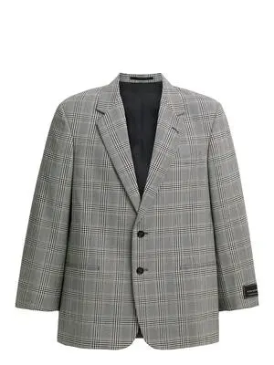 COACH Two Button Blazer - Grey/blue Plaid