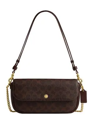 COACH Brook Flap Chain Bag In Signature Canvas - Brass/maple