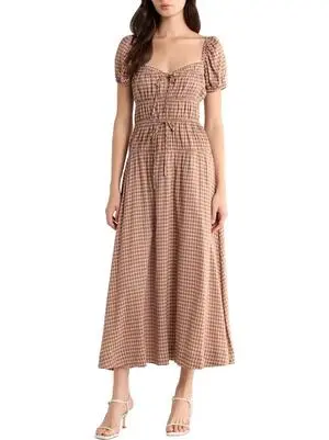 REFORMATION Rhett Cotton-blend Gingham Dress - Audrie Check