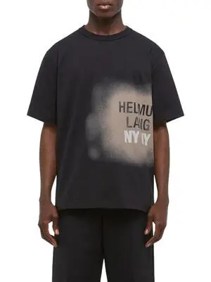 Helmut Lang Spray Paint Logo Short Sleeve T-shirt - Black