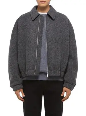 Helmut Lang Boiled Bomber - Grey Melange/black