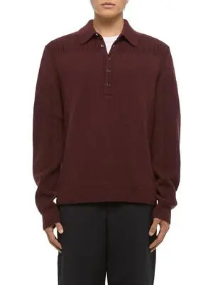 Helmut Lang Block Polo Sweater - Dark Burgundy - Q51