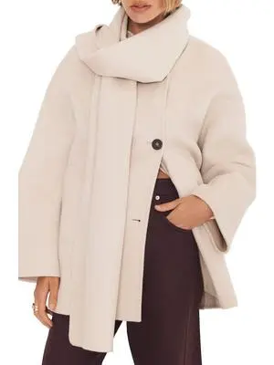 Mint Velvet Wool-blend Scarf Coat - White