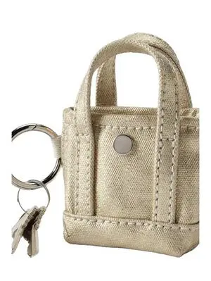 LANDS' END Canvas Mini Tote Bag Charm Metallic Gold