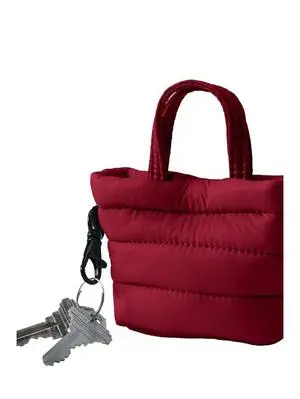 LANDS' END Canvas Mini Tote Bag Charm Oxblood Red