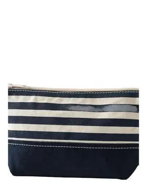 LANDS' END Canvas Pouch Radiant Navy/natural Stripe