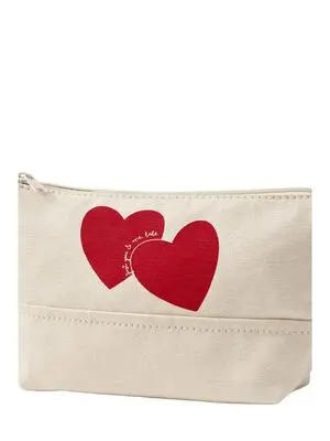LANDS' END Canvas Pouch - You And Me Hearts/red
