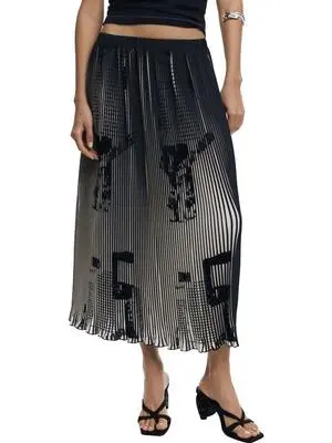 Desigual Evase Micropleat Skirt - Black
