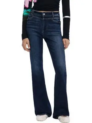Desigual Flare Leg Jeans - Dark Blue