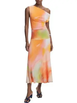 Desigual One-shoulder Midi Dress - Pink
