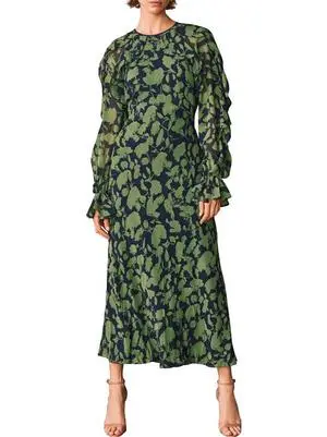 Mint Velvet Floral Maxi Dress - Green