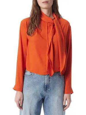 DO BY DEE OCLEPPO Soraya Scarf Neck Top Burnt Ochre