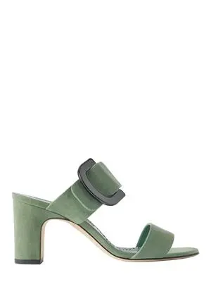 Manolo Blahnik Betimusa 70 Suede Sandals - Green